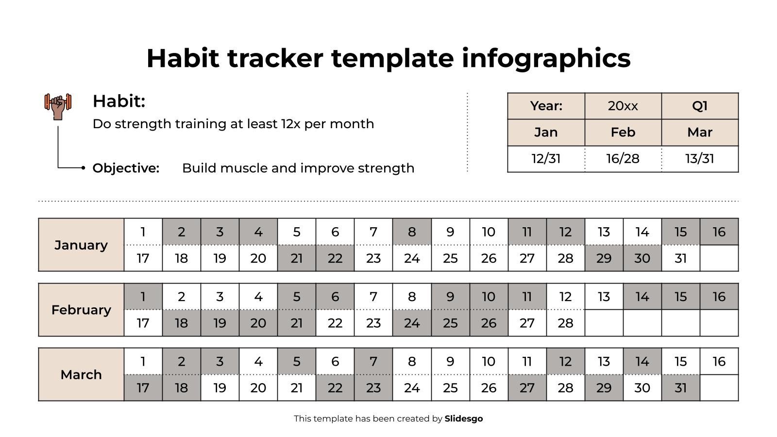 Habit Tracker Template Infographics Template