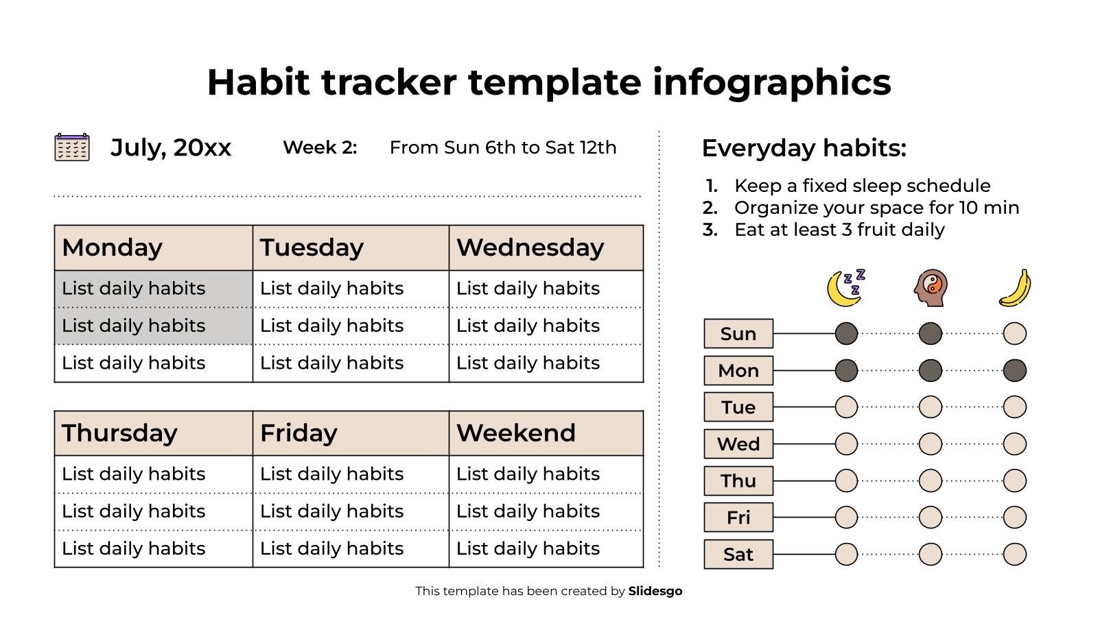Habit Tracker Template Infographics Template