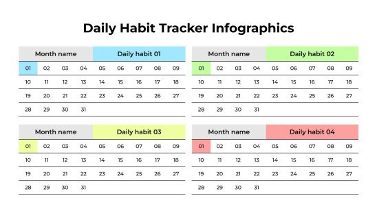 Daily Habit Tracker Infographics Template