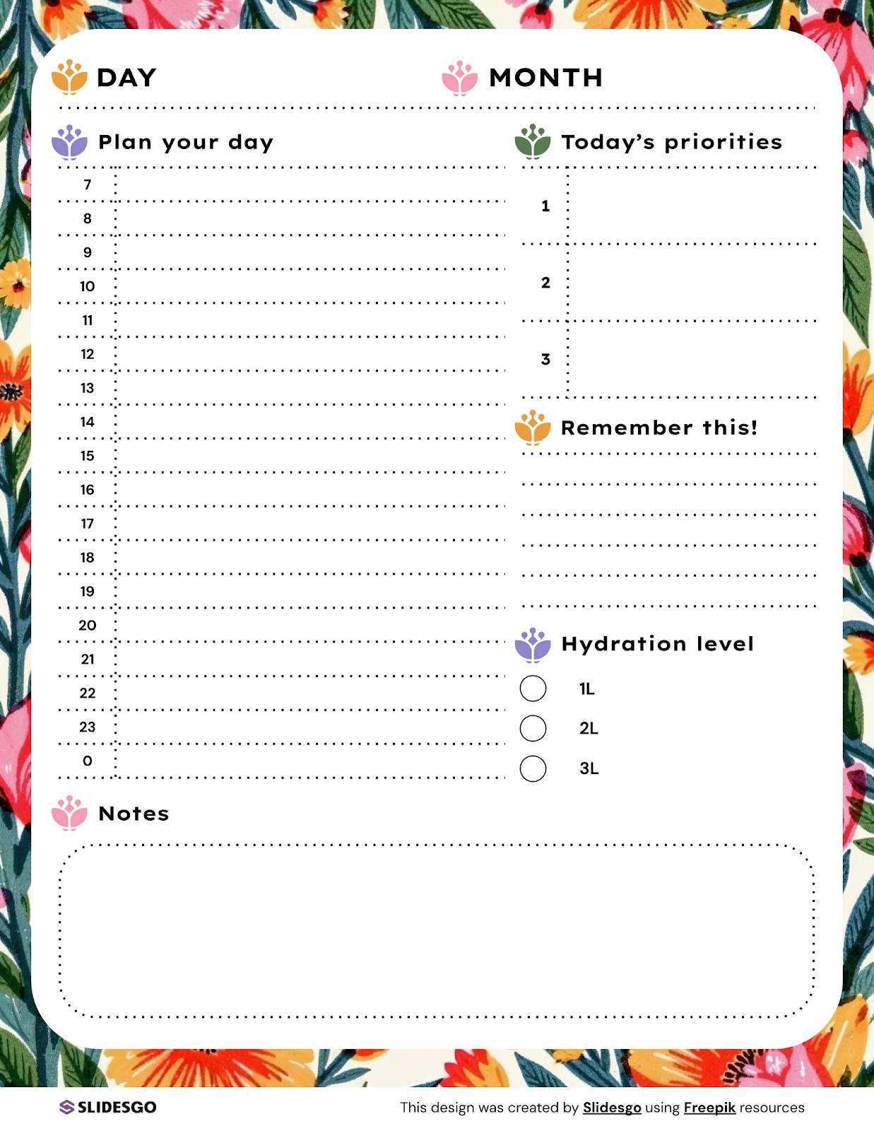Creative Daily Agenda 2025 Template