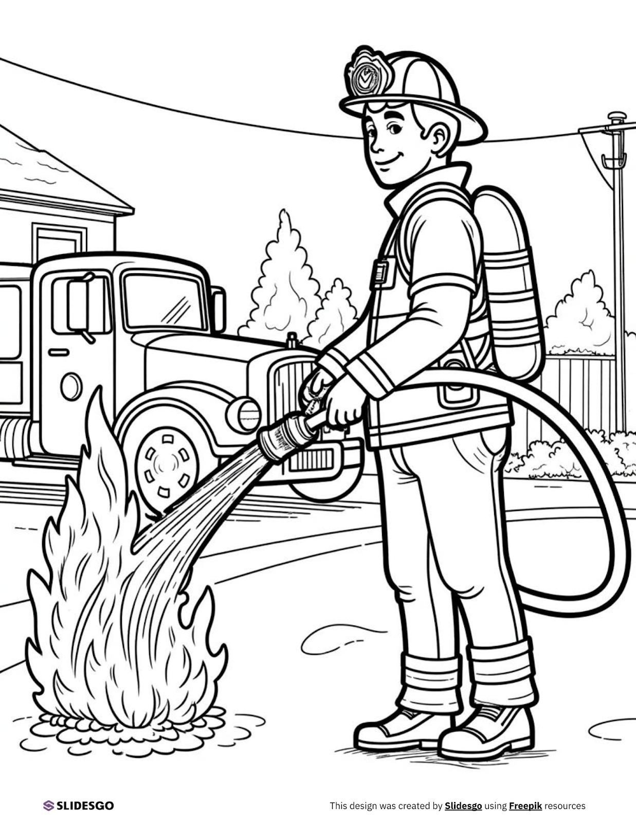 Community Helpers Coloring book Template