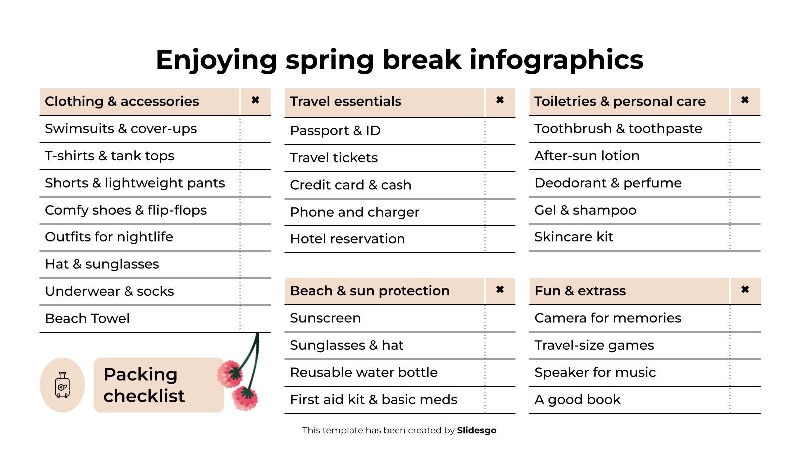 Enjoying Spring Break Infographics Template