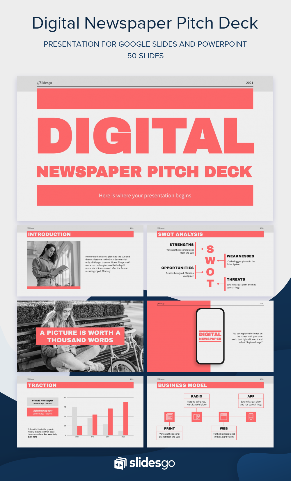 Digital Newspaper Pitch Deck | Google Slides & PowerPoint