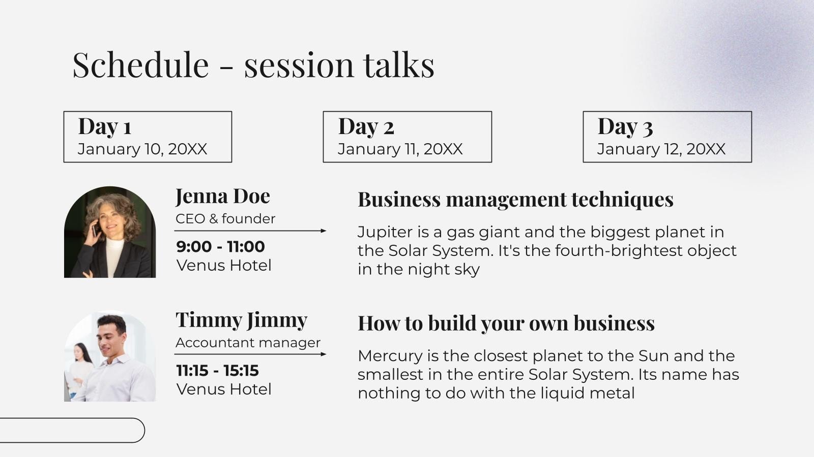 Formal Conference Style Presentation