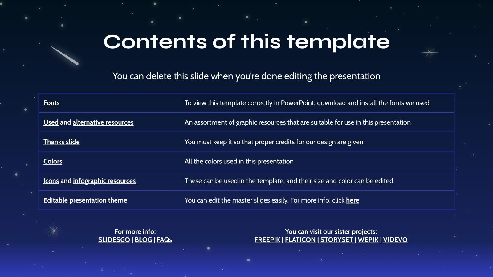 Shooting Stars Theme Presentation