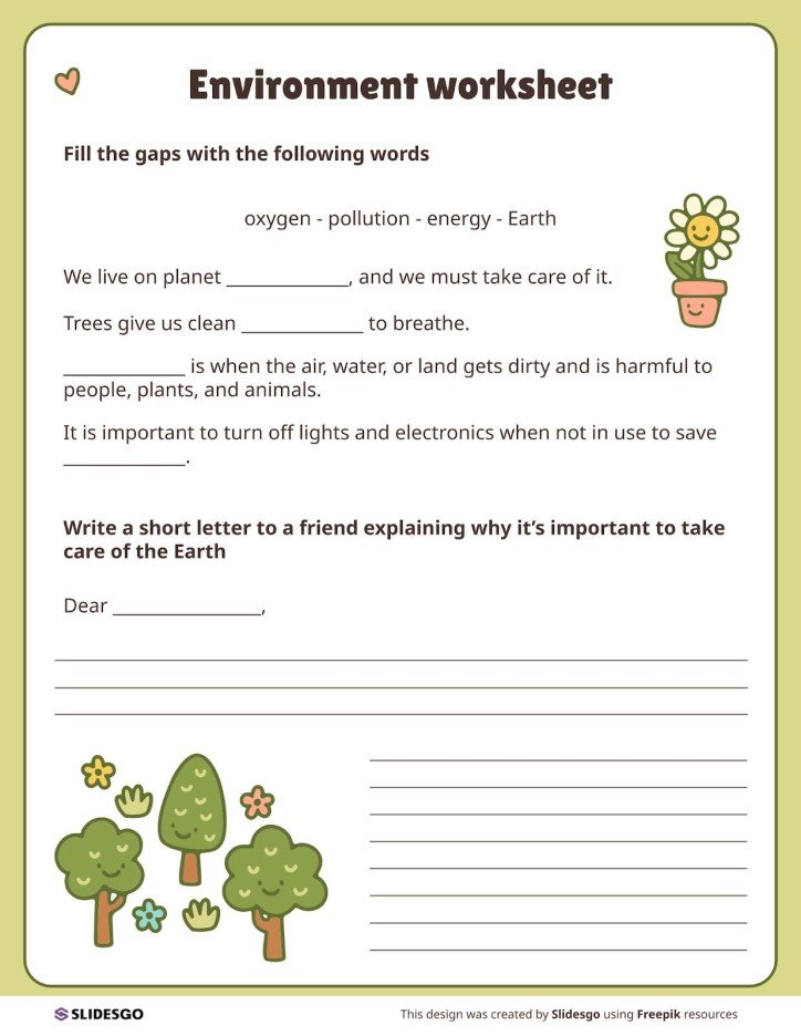 Environment Worksheet Presentation