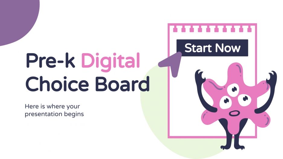 Pre-K Digital Choice Board Google Slides & PPT template