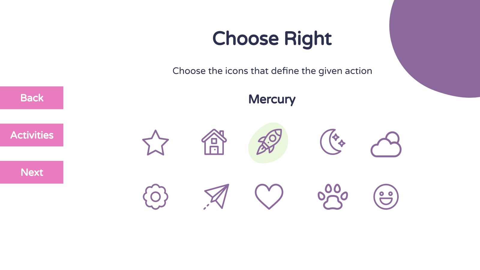 Pre-K Digital Choice Board Google Slides & PPT template