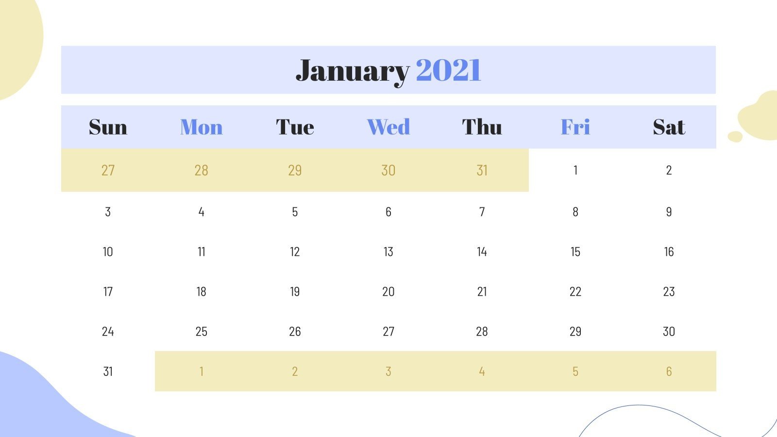 January Daily Slides | Google Slides & PowerPoint theme