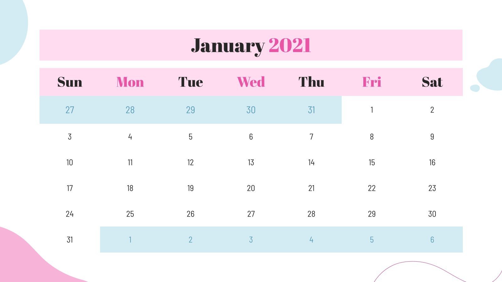 January Daily Slides | Google Slides & PowerPoint theme