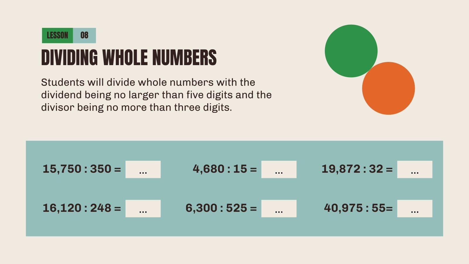 Maths - 6th Grade: Number Sense and Operations