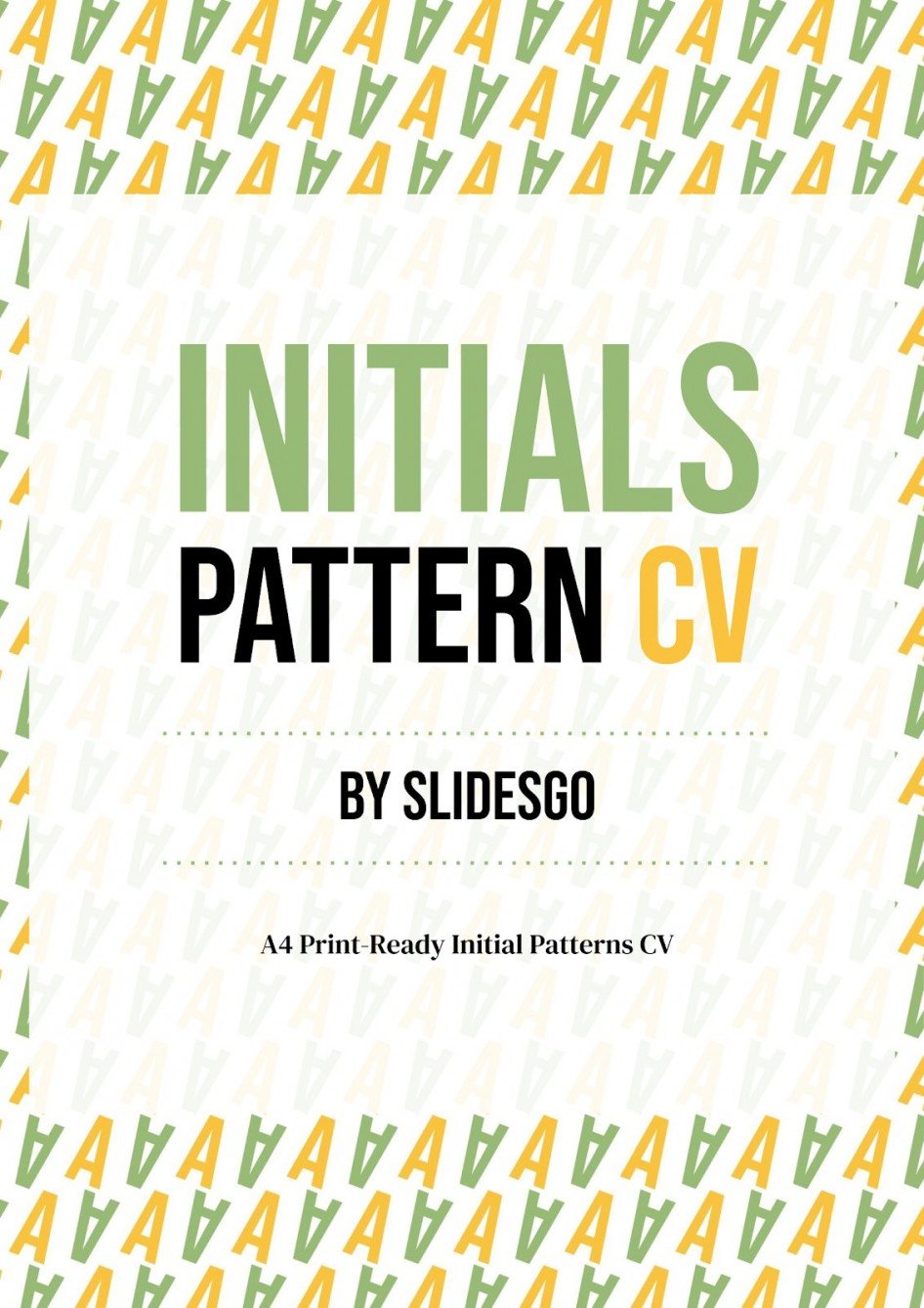 Initials Pattern CV | Google Slides & PowerPoint template