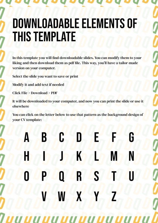 Initials Pattern CV | Google Slides & PowerPoint template