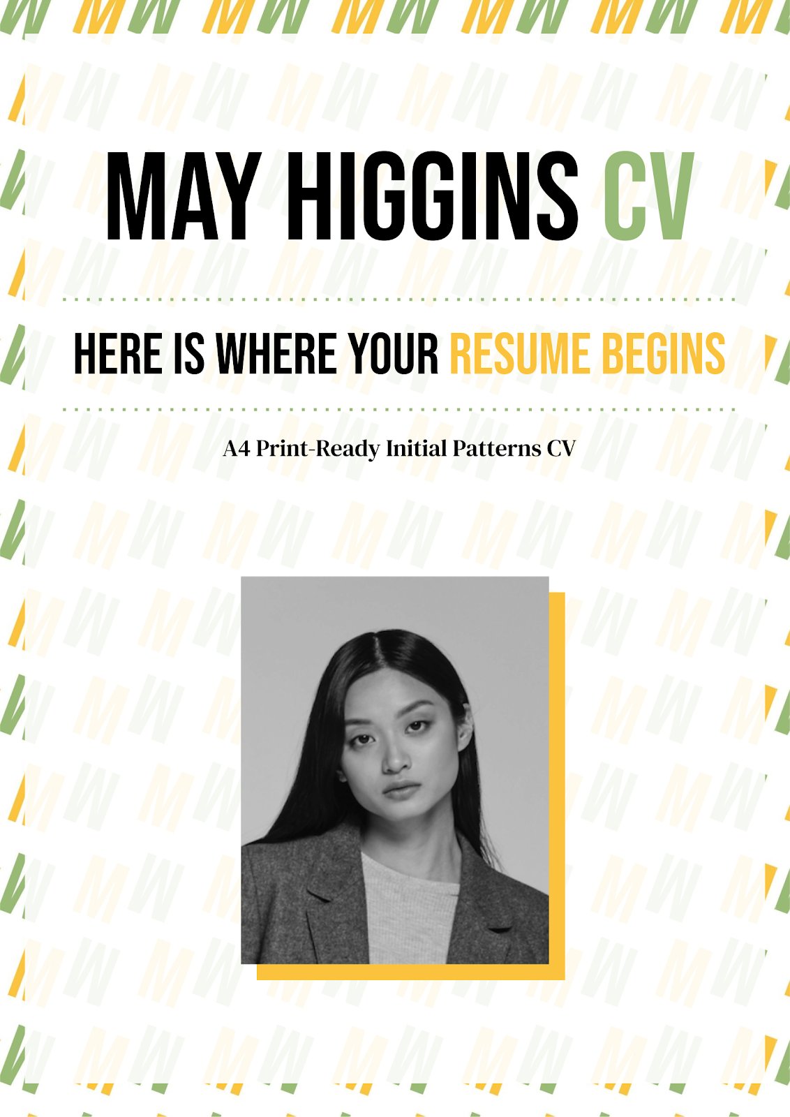 Initials Pattern CV | Google Slides & PowerPoint template