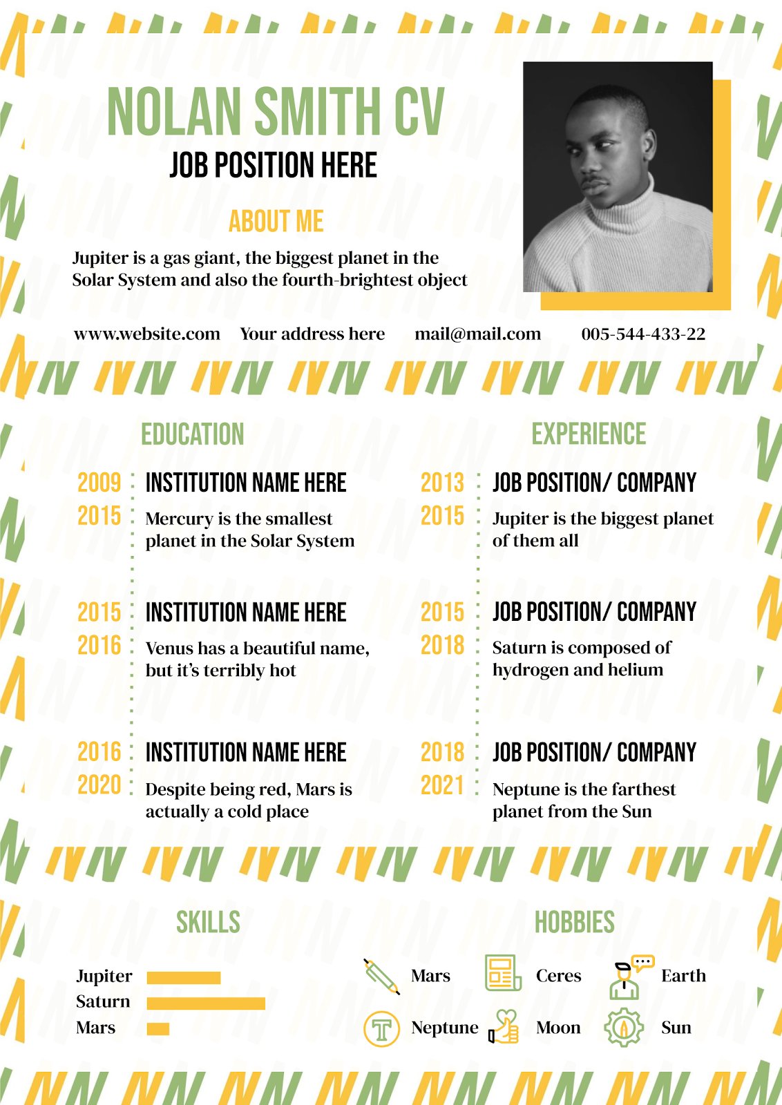 Initials Pattern CV | Google Slides & PowerPoint template