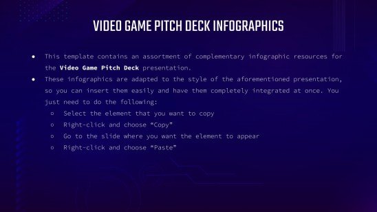 Video Game Pitch Deck Infographics | Google Slides & PPT