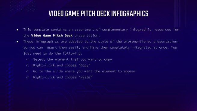 Video Game Pitch Deck Infographics | Google Slides & PPT
