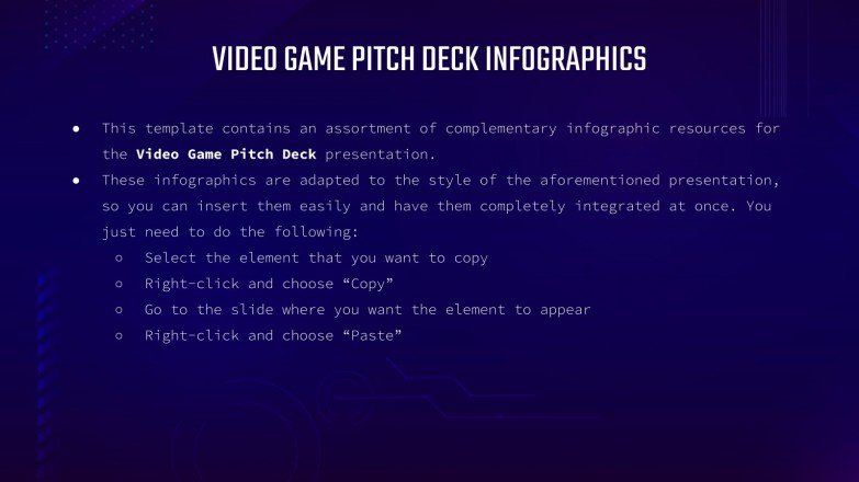 Video Game Pitch Deck Infographics | Google Slides & PPT