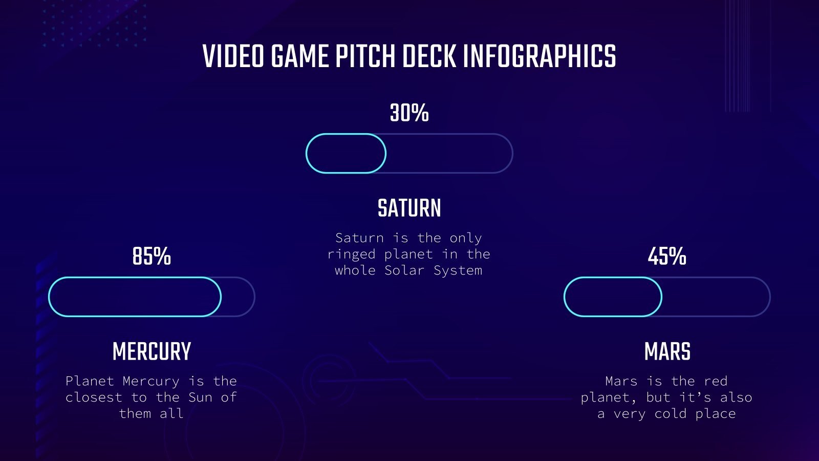 Video Game Pitch Deck Infographics | Google Slides & PPT