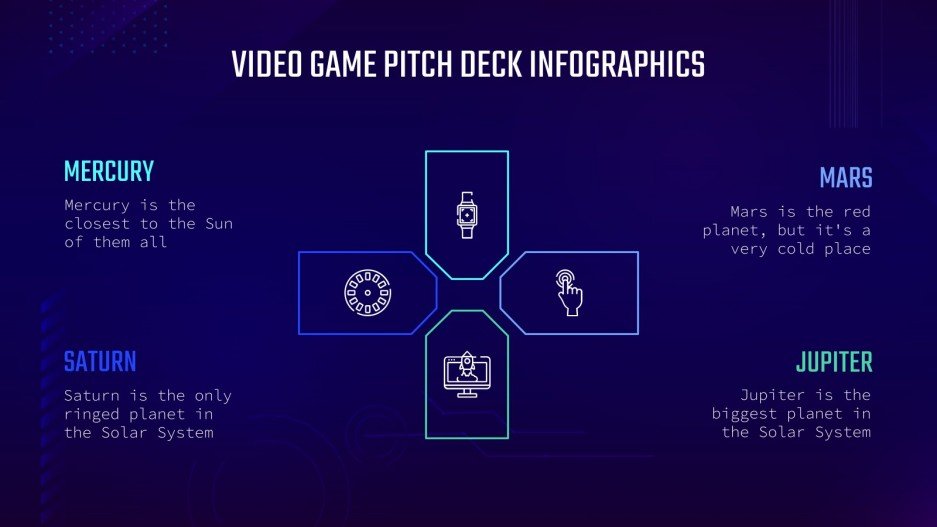 Video Game Pitch Deck Infographics | Google Slides & PPT