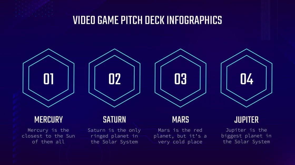 Video Game Pitch Deck Infographics | Google Slides & PPT