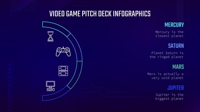 Video Game Pitch Deck Infographics | Google Slides & PPT