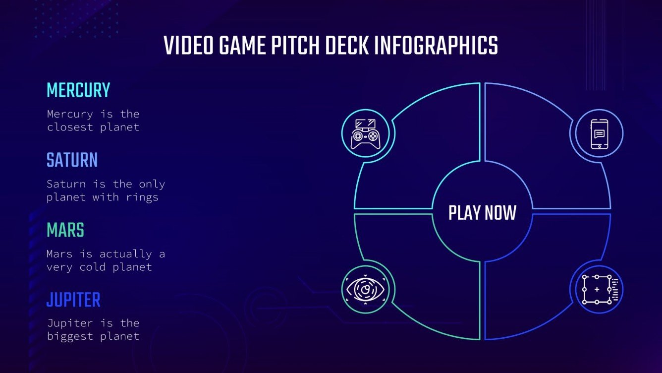 Video Game Pitch Deck Infographics | Google Slides & PPT