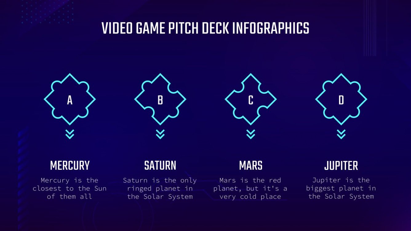 Video Game Pitch Deck Infographics | Google Slides & PPT