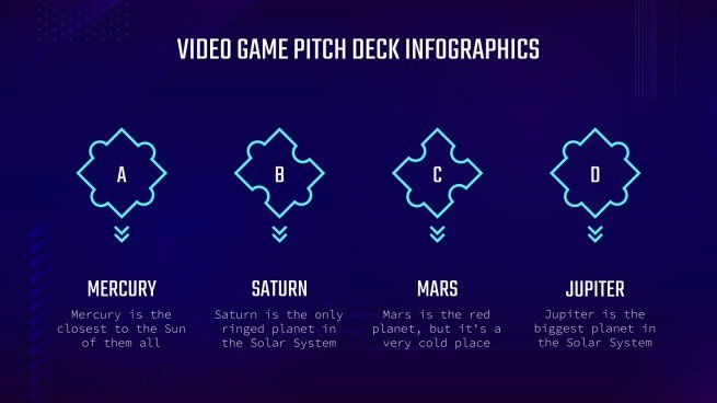 Video Game Pitch Deck Infographics | Google Slides & PPT