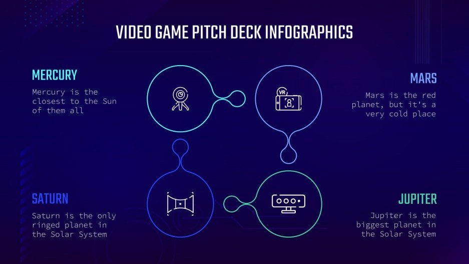 Video Game Pitch Deck Infographics | Google Slides & PPT