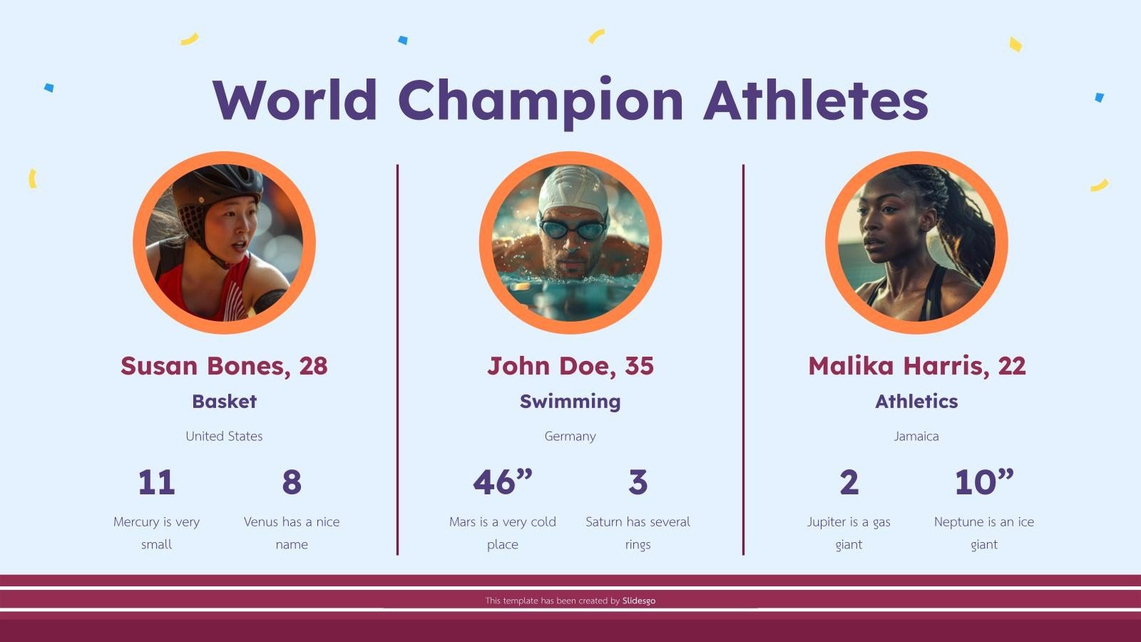 World Champion Athletes Newsletter Infographics Template