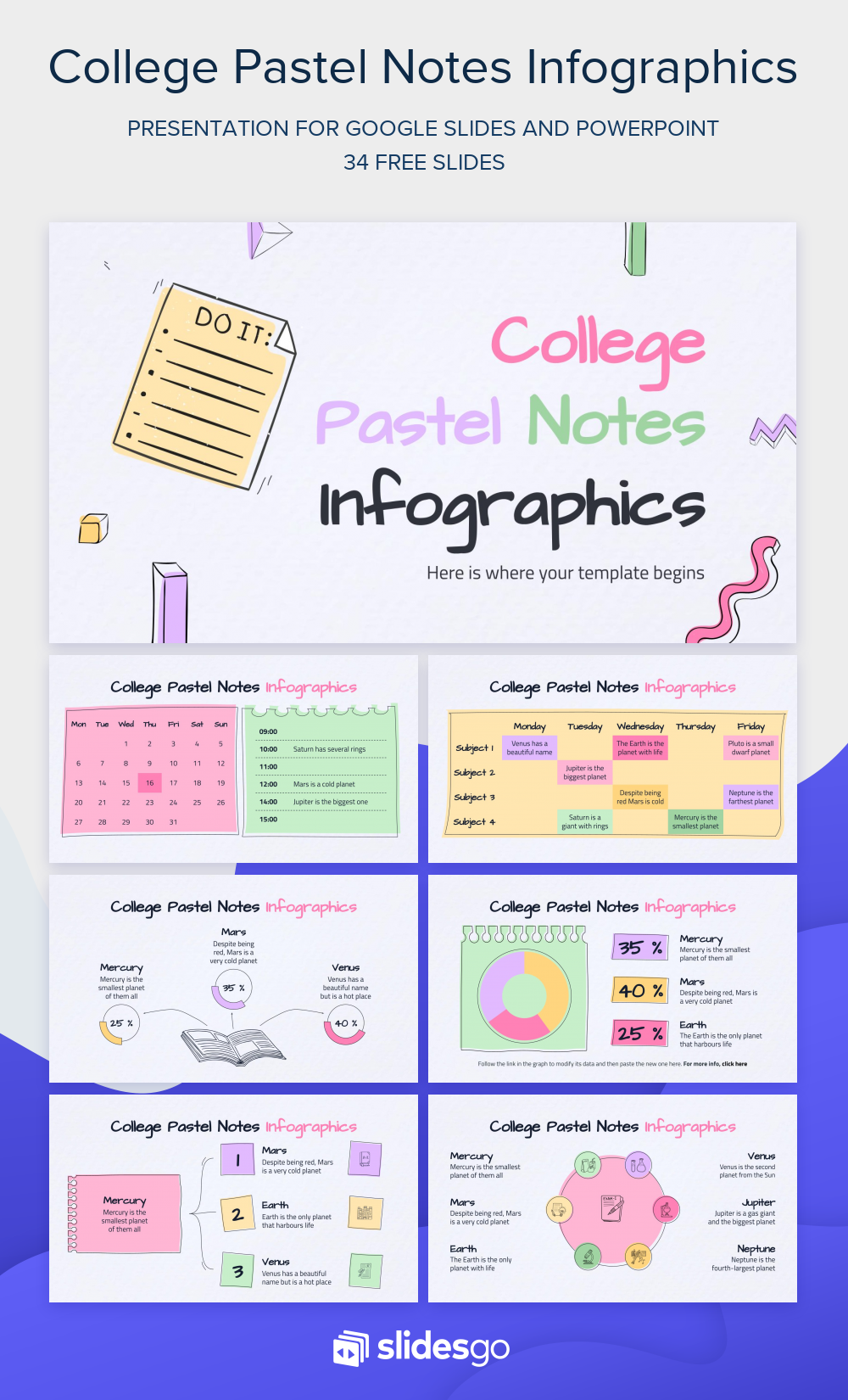 College Pastel Notes Infographics