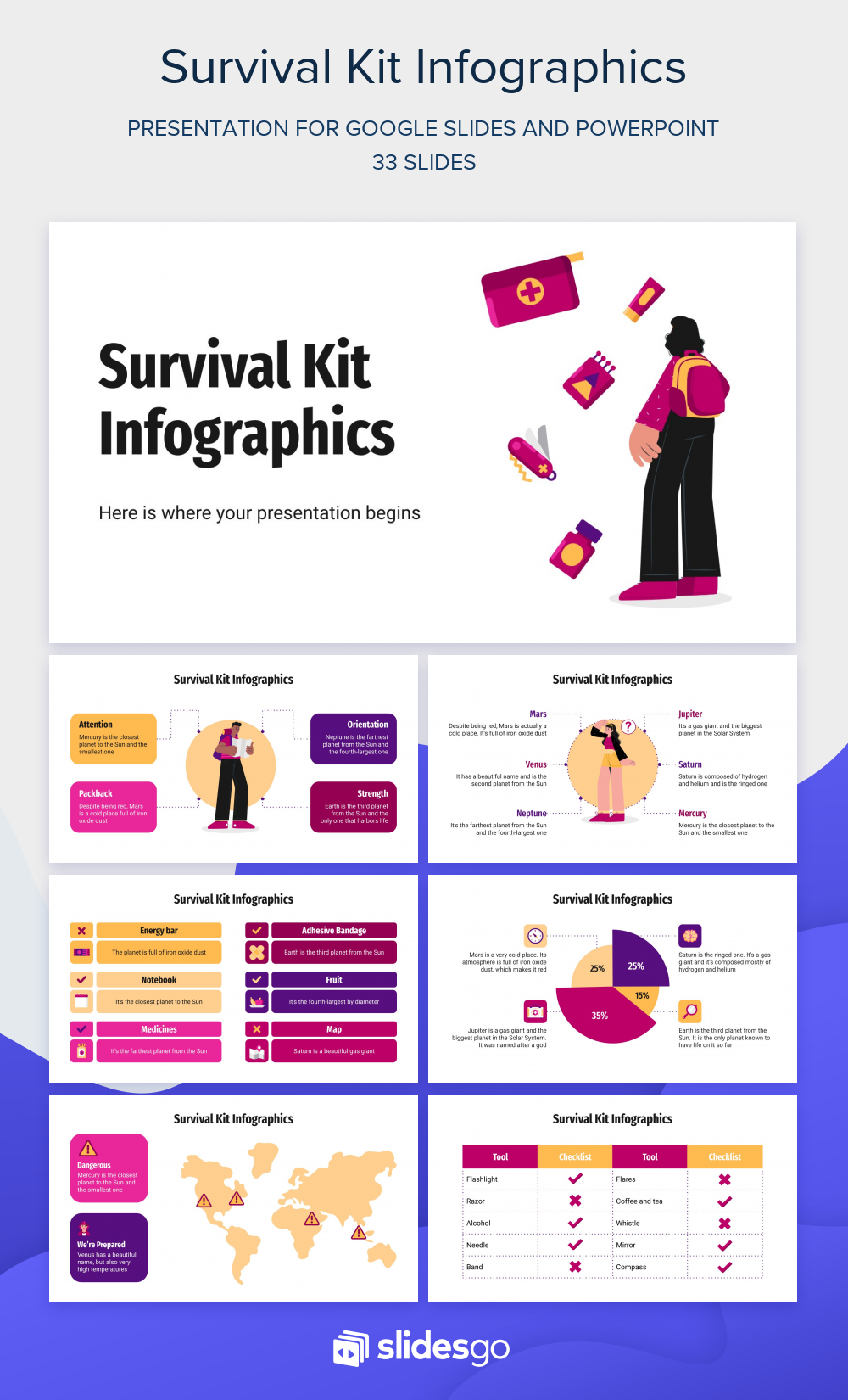 Survival Kit Infographics | Google Slides & PPT template