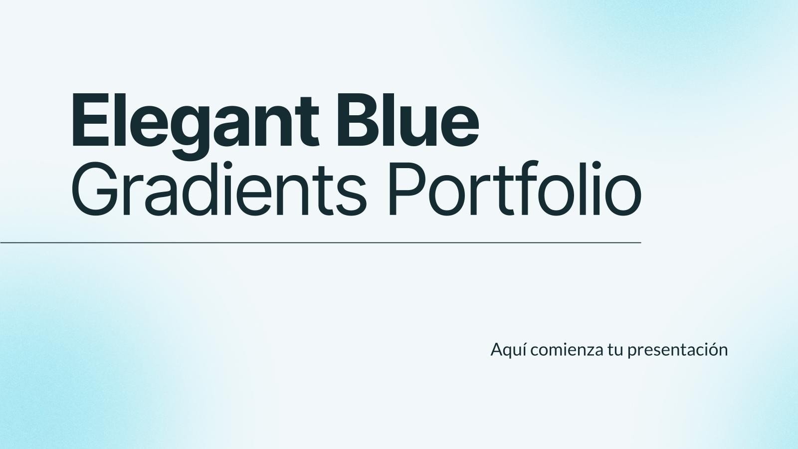 Elegant Blue Gradients Portfolio Presentation