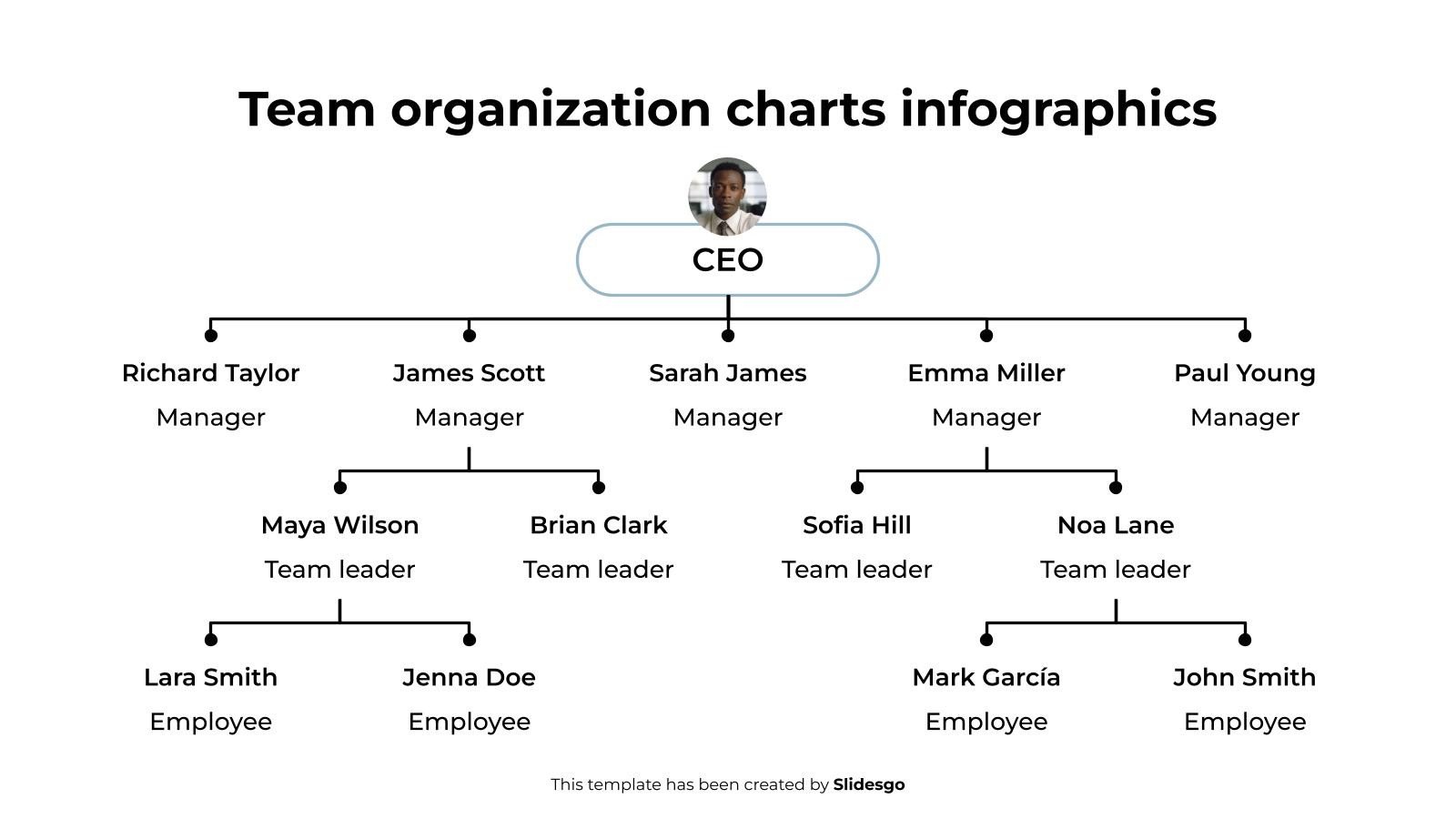 Team Organization Charts Infographics Template