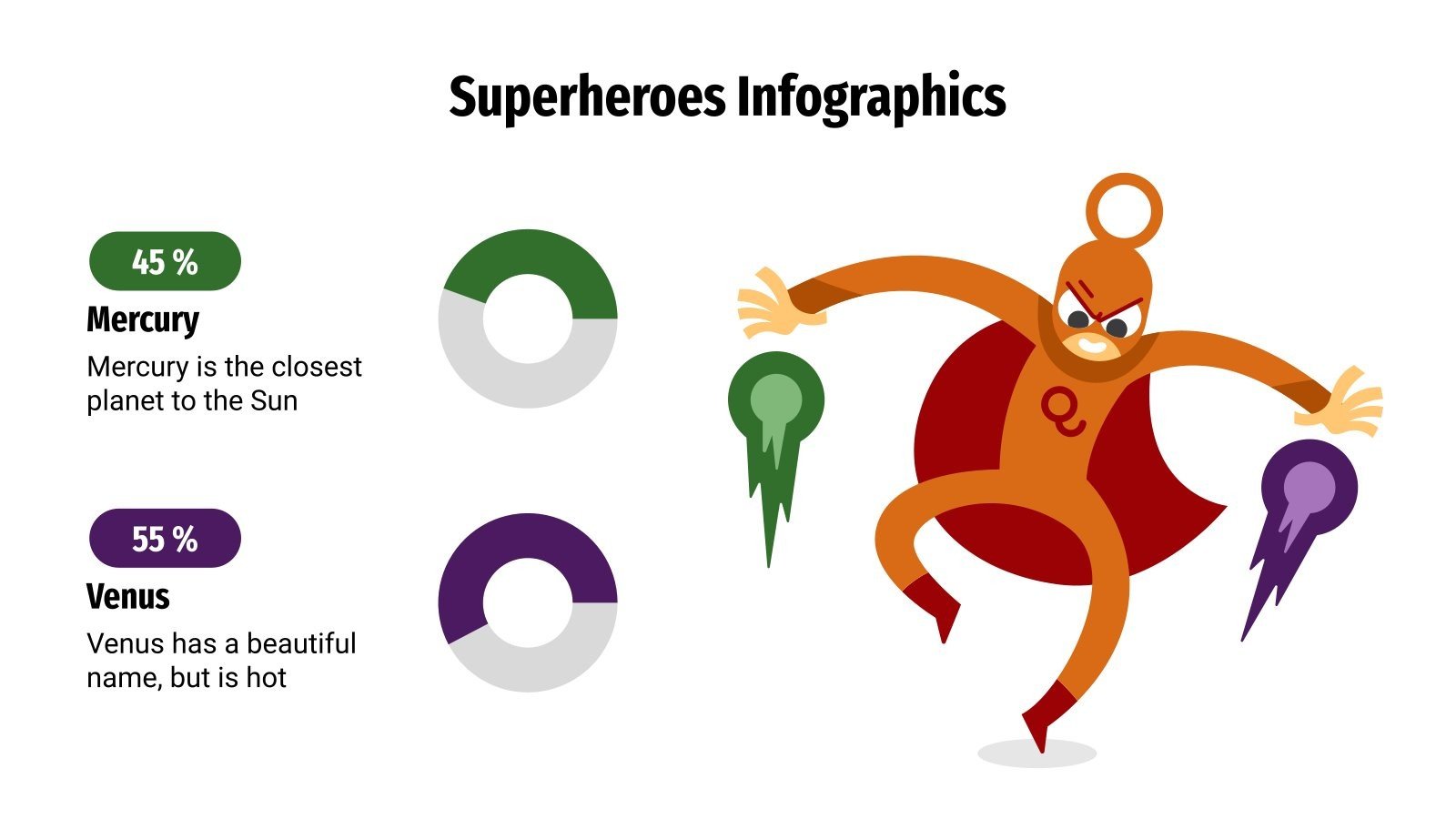 Superheroes Infographics | Google Slides & PowerPoint template