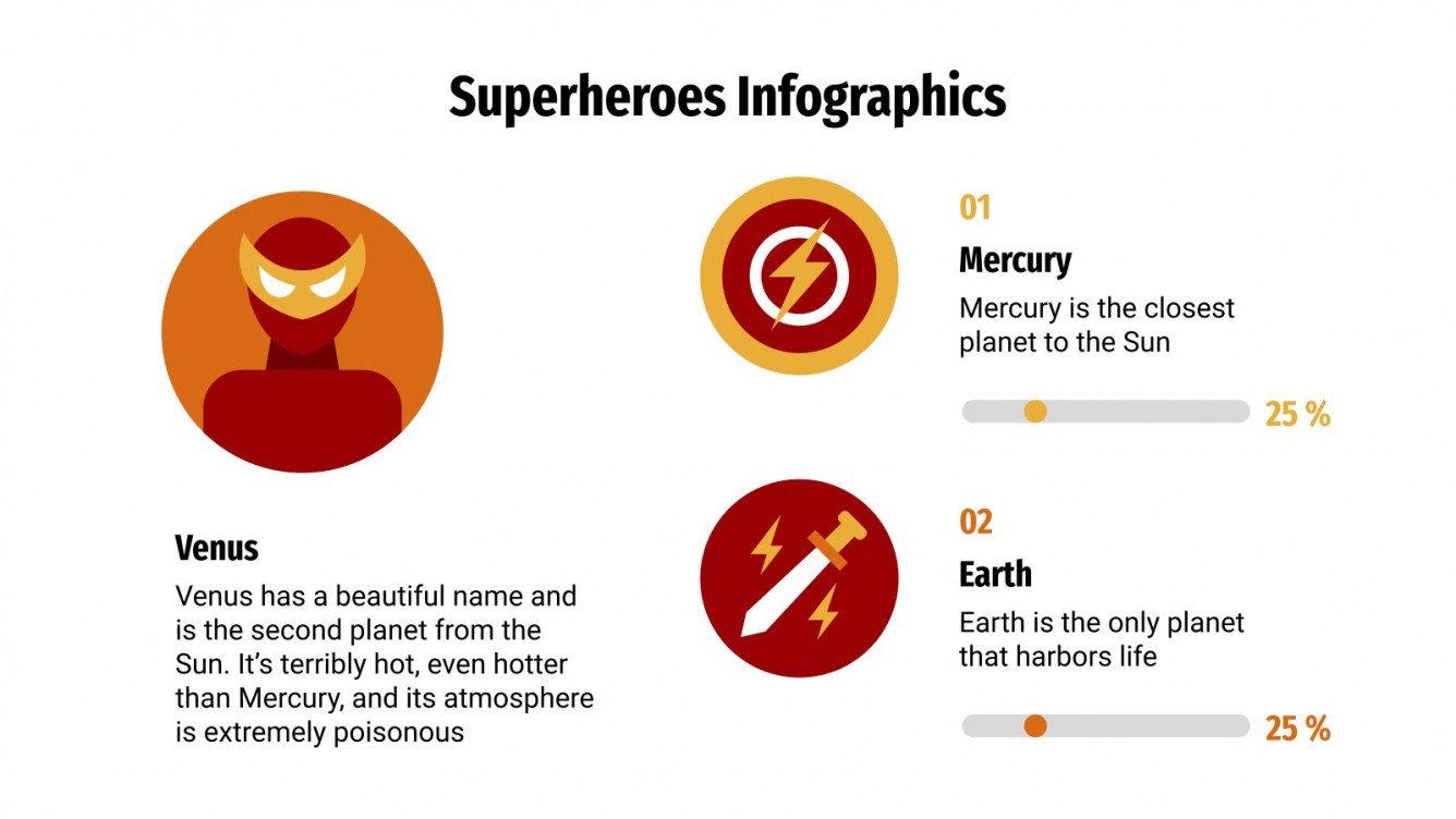 Superheroes Infographics | Google Slides & PowerPoint template