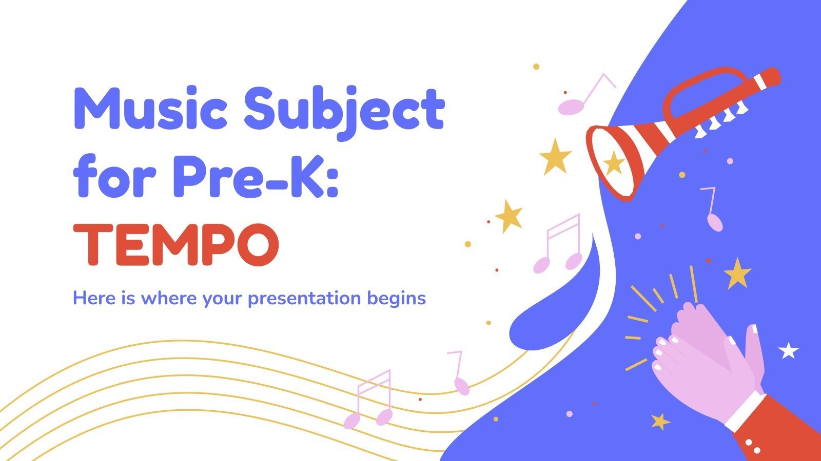 Music Subject for Pre-K: Tempo | Google Slides & PPT template