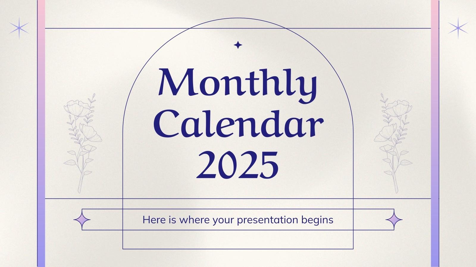 Monthly Calendar 2025 | Google Slides & PowerPoint