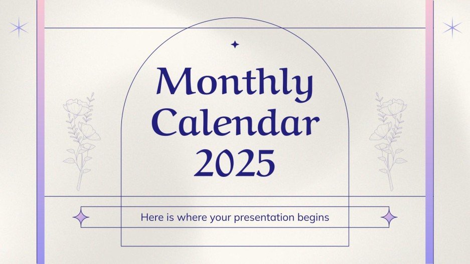 Monthly Calendar 2025 | Google Slides & PowerPoint