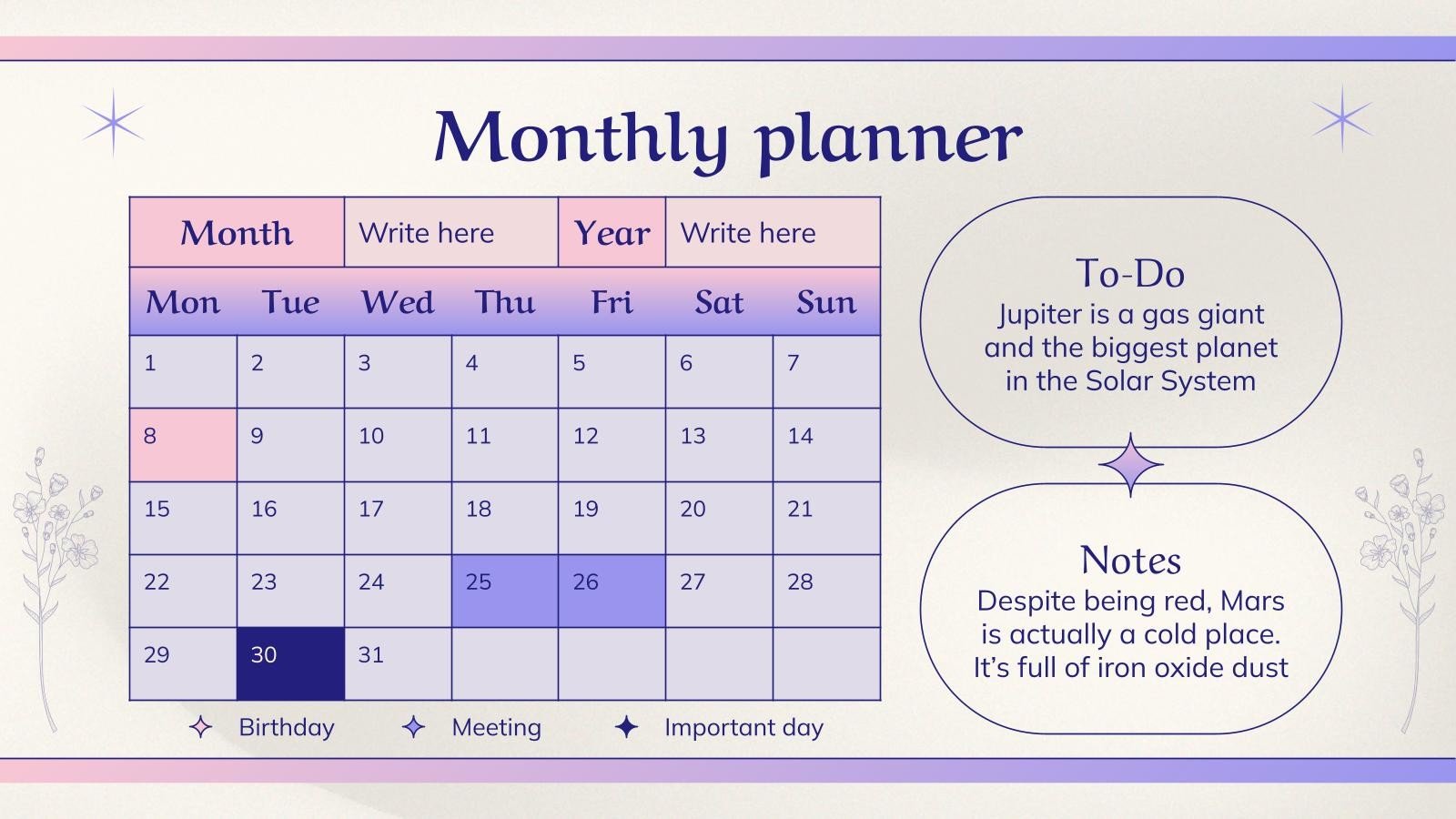 Monthly Calendar 2025 | Google Slides & PowerPoint