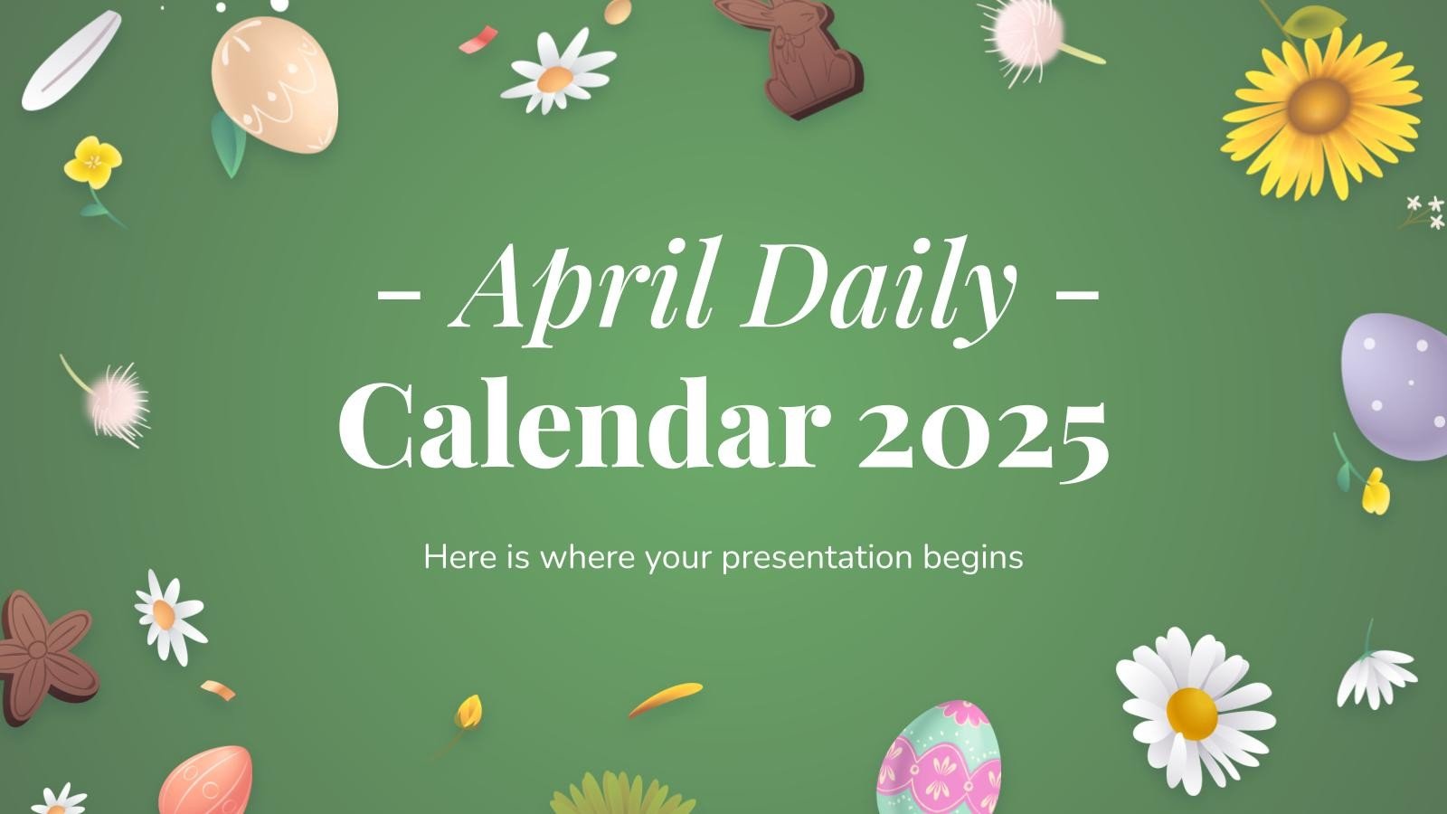 April Daily Calendar 2025 | Google Slides & PowerPoint