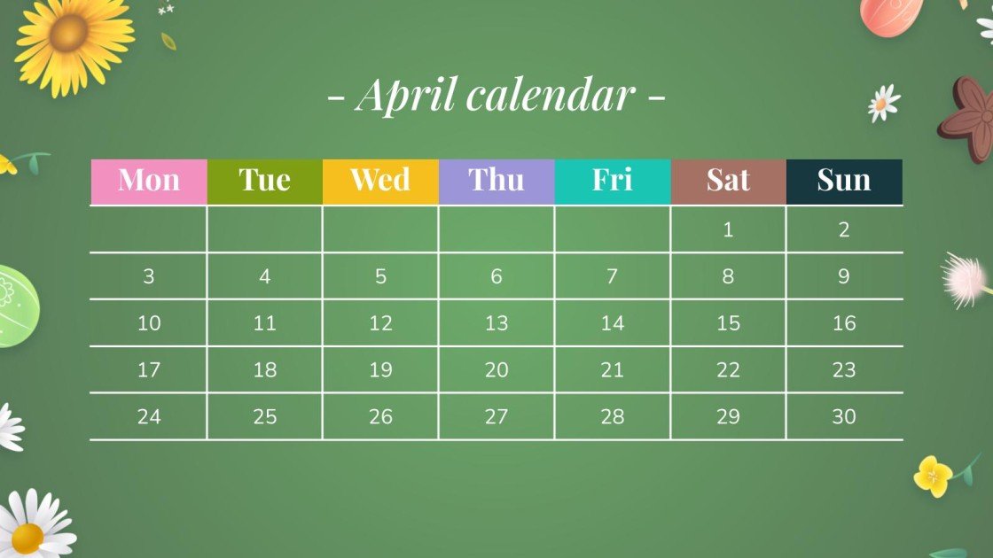 April Daily Calendar 2025 | Google Slides & PowerPoint