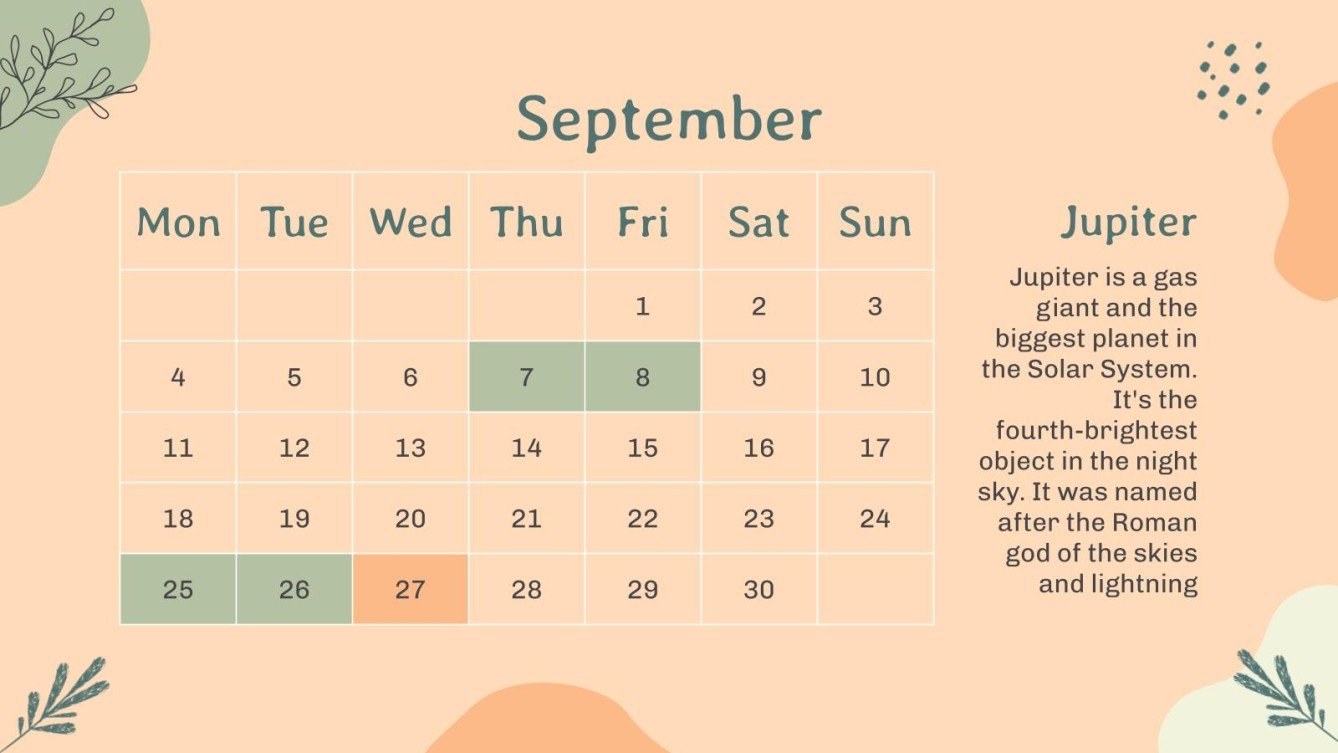 September Daily Calendar 2025 | Google Slides & PPT