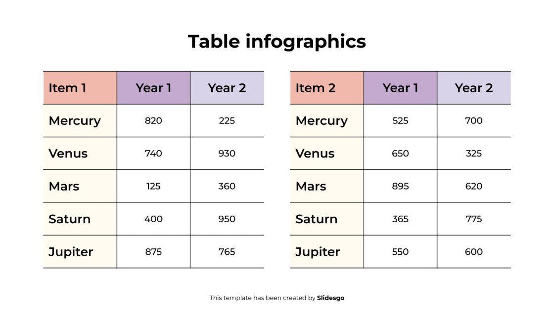 Table Infographics Template