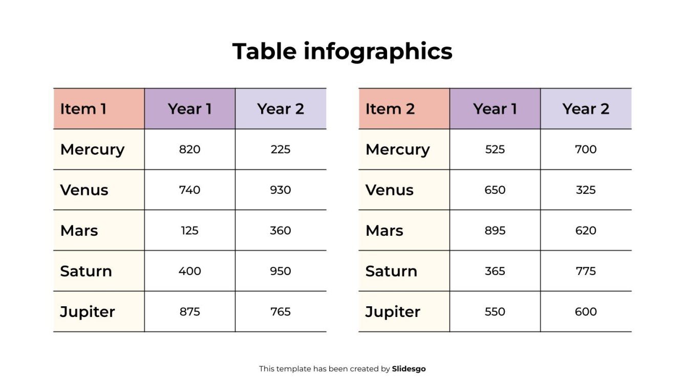 Table Infographics Template