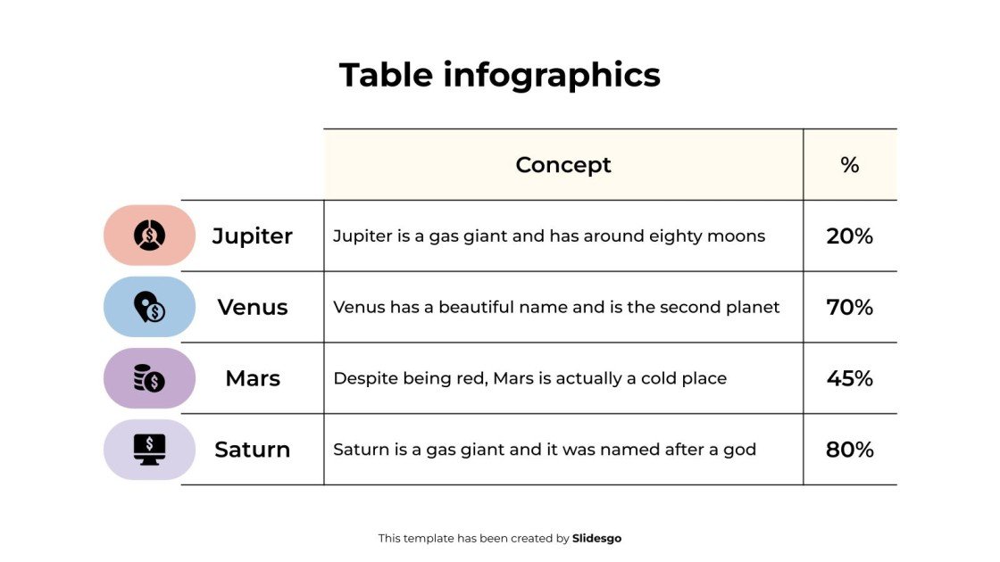 Table Infographics Template