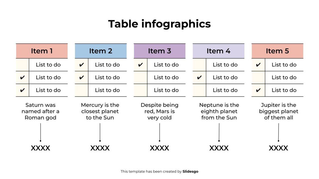 Table Infographics Template