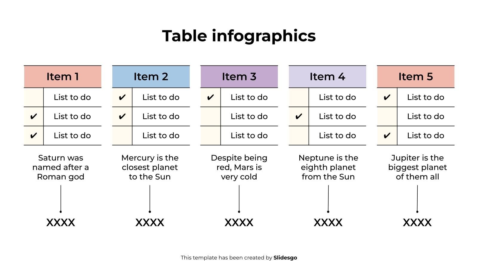 Table Infographics Template