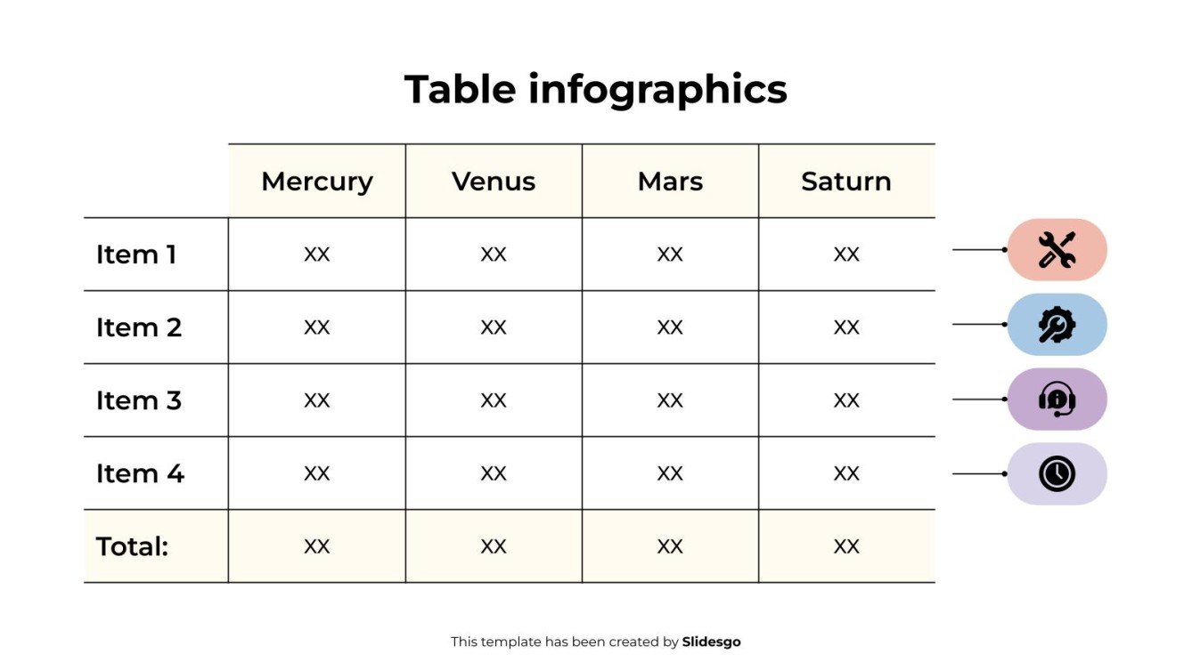 Table Infographics Template